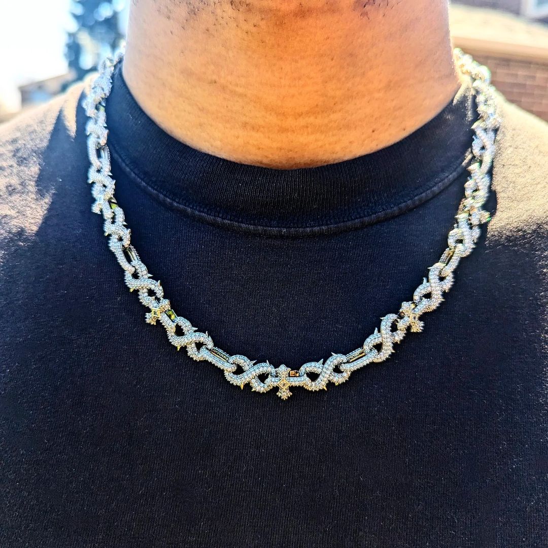 10mm 18k Gold Diamond Infinity Cross Chain – Drip Culture Jewelry