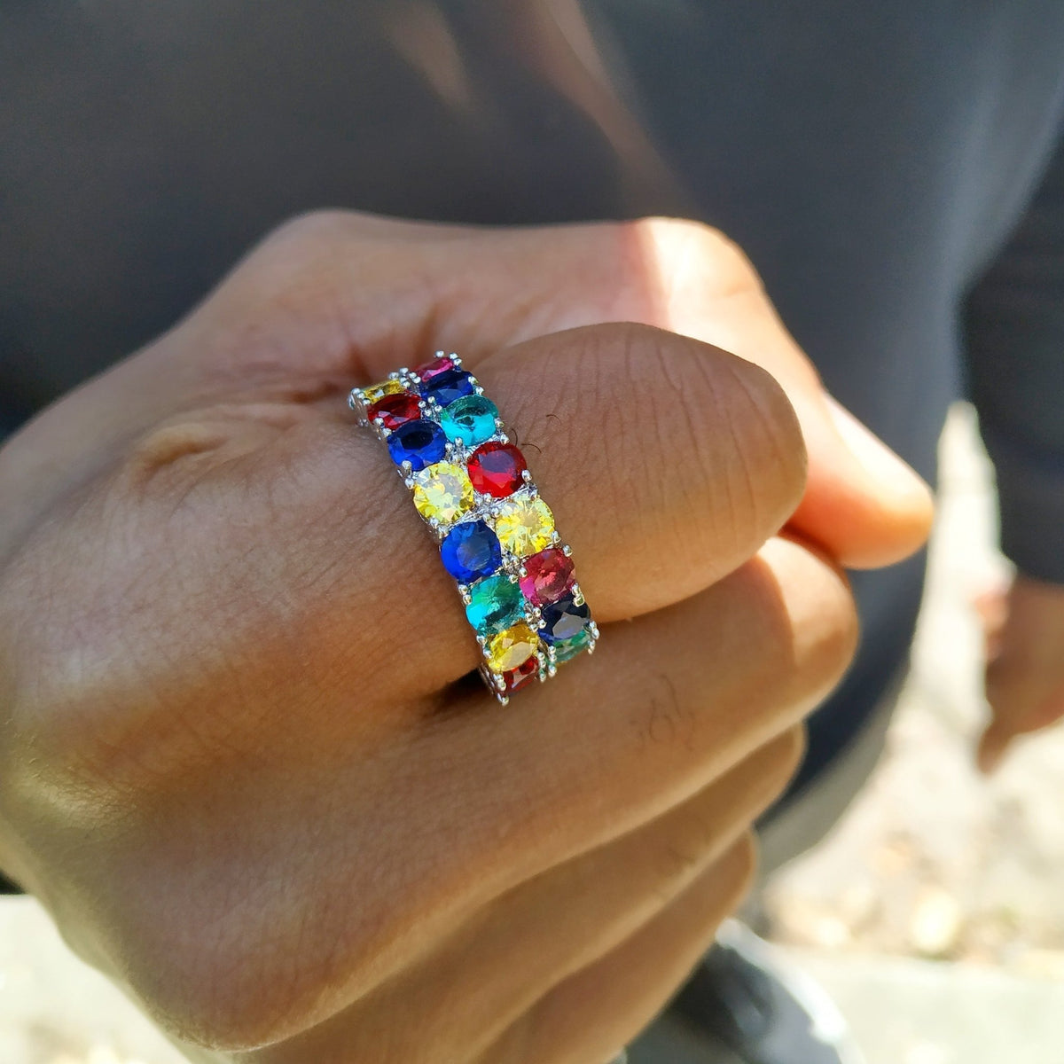 18K Gold Colored Diamond Ring - Gemstone Ring – Drip Culture Jewelry