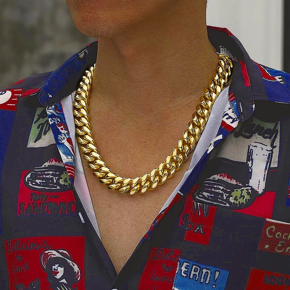 18k Gold Cuban Link Chain with Diamond Clasp – Drip Culture Jewelry