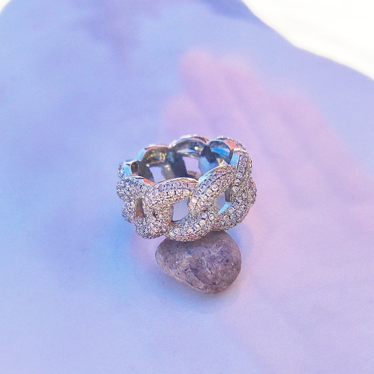 18K Gold Diamond 3D Cuban Link Ring - Cuban Link Ring – Drip Culture ...