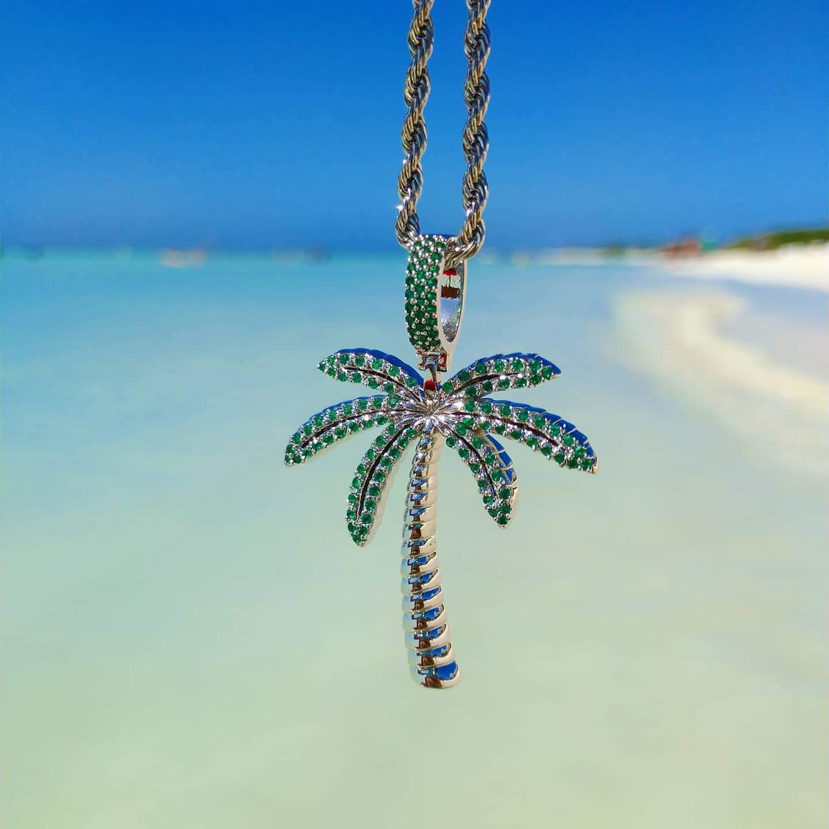 Gold Diamond Palm Tree - gold palm tree pendant - diamond palm tree ...