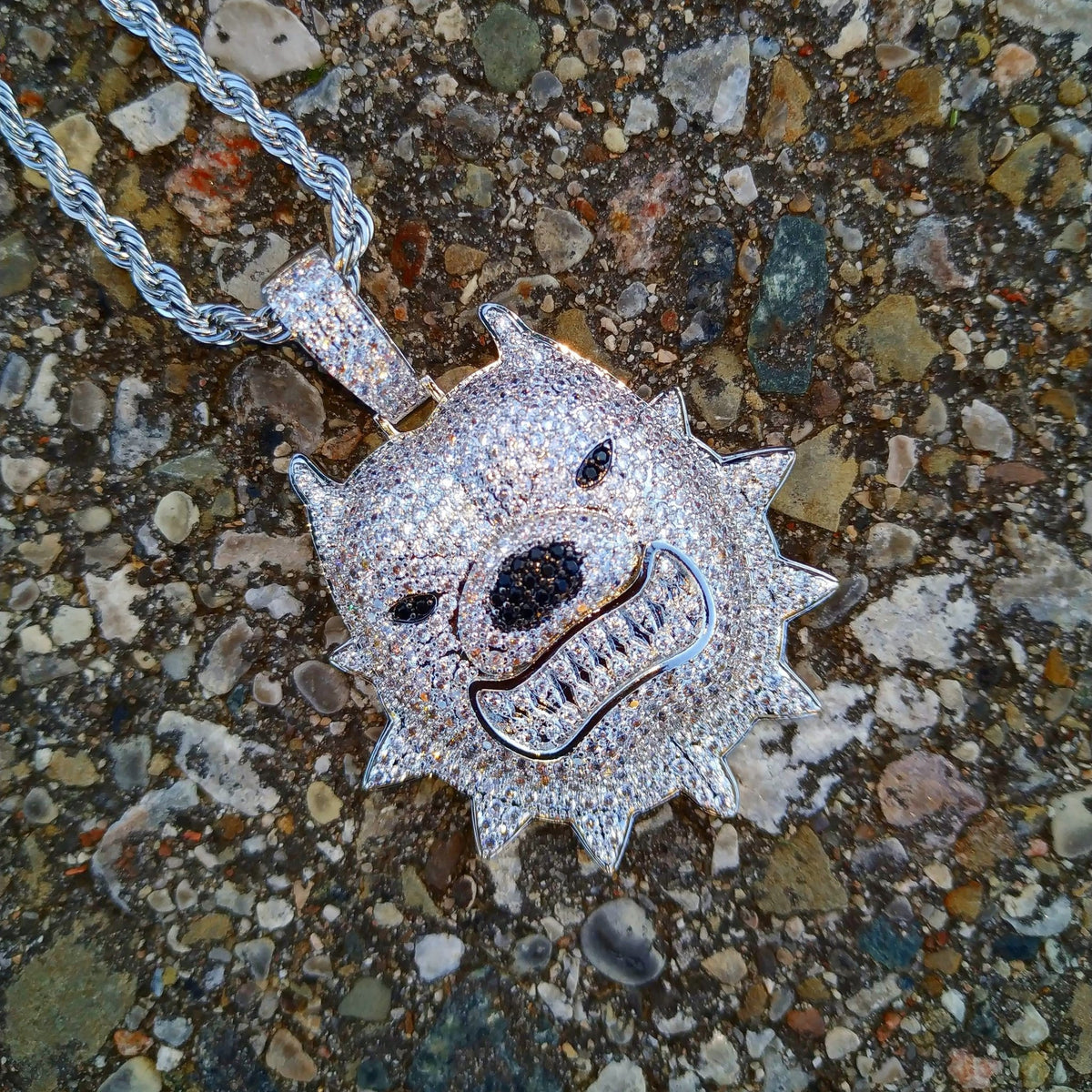 18K Gold Diamond Pitbull - Pitbull Pendant - Dog Pendant – Drip Culture ...