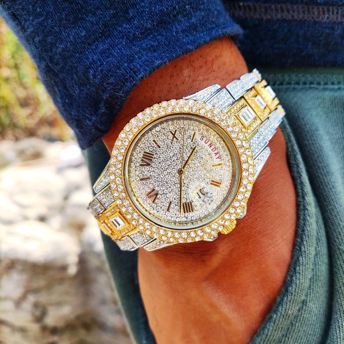 18K Gold Diamond Presidential Watch - Gold Watch - Diamond Watch – Drip ...