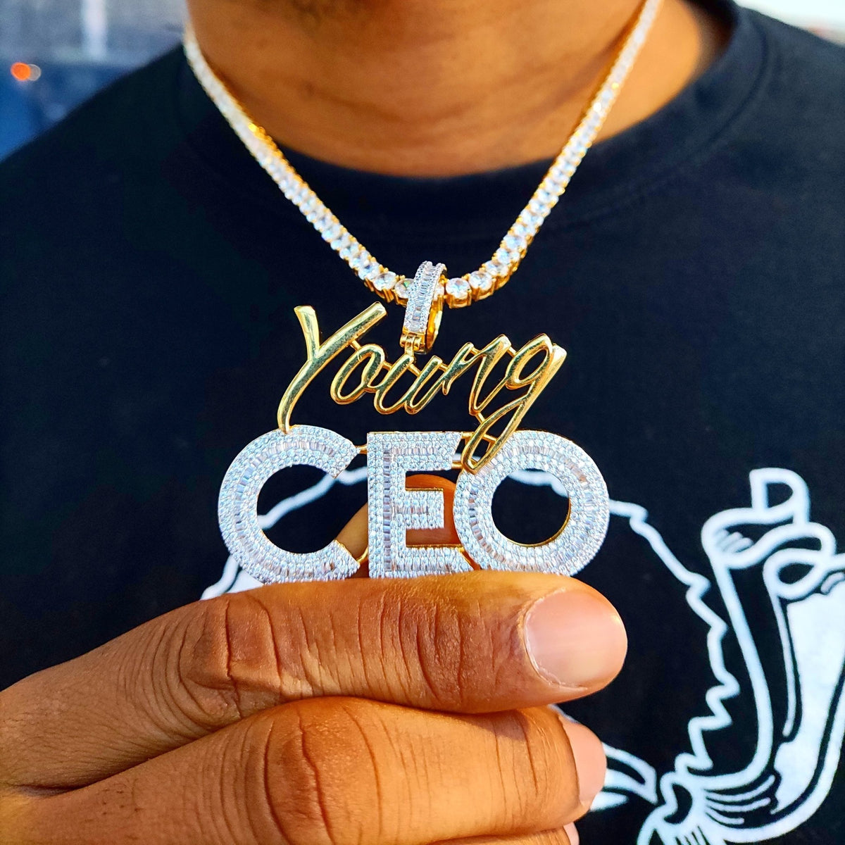 Oro 18K Diamante Young Ceo - Colgante Young Ceo – Drip Culture Jewelry