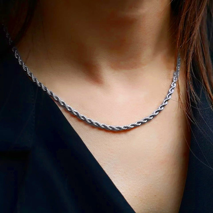 18K Gold Rope Chain - silver rope chain - rope necklace – Drip Culture ...