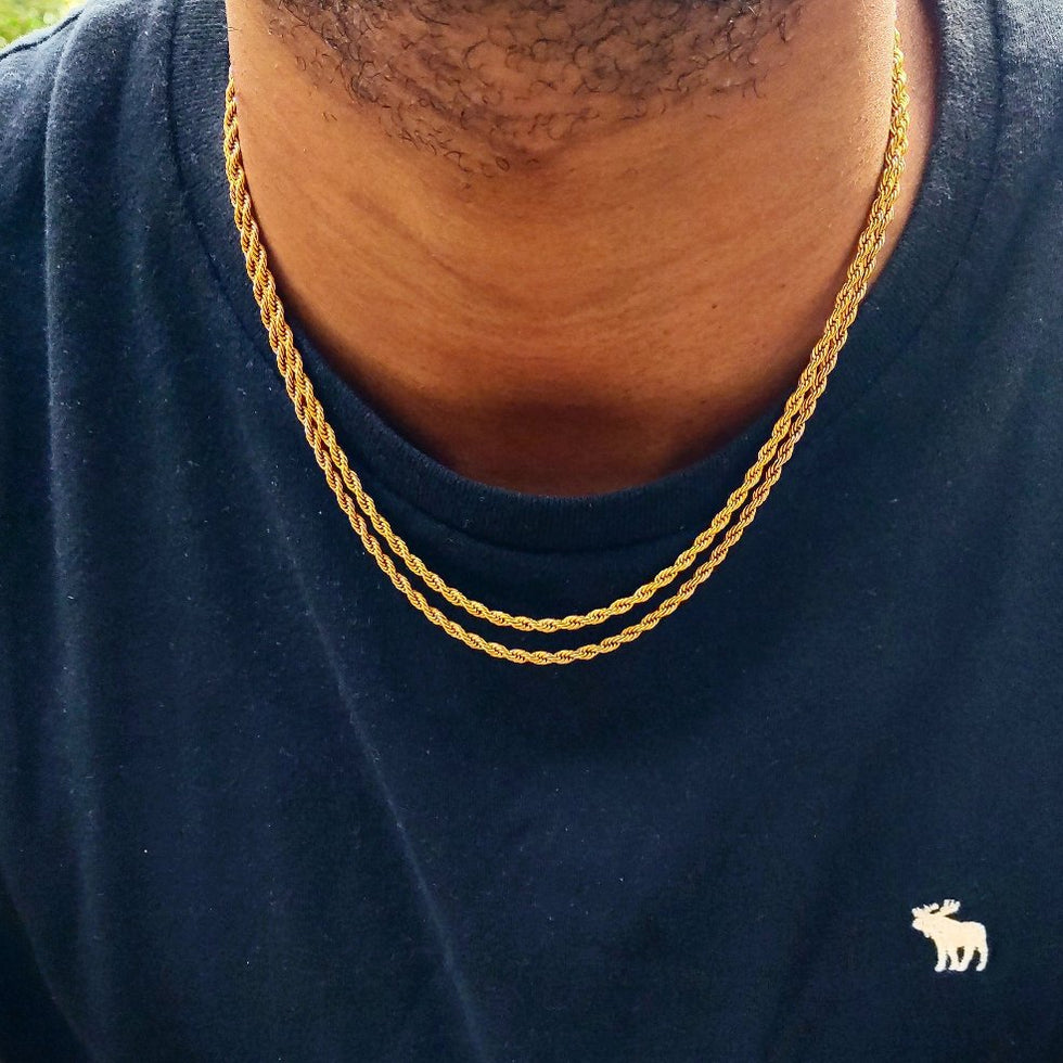 18K Gold Rope Chain - silver rope chain - rope necklace – Drip Culture ...