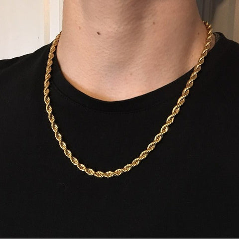 18K Gold Rope Chain - silver rope chain - rope necklace – Drip Culture ...