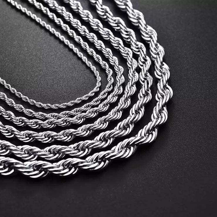 18K Gold Rope Chain - silver rope chain - rope necklace – Drip Culture ...
