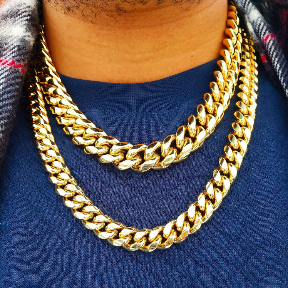 18k Gold Thick Cuban Link Chain (8mm-18mm) – Drip Culture Jewelry