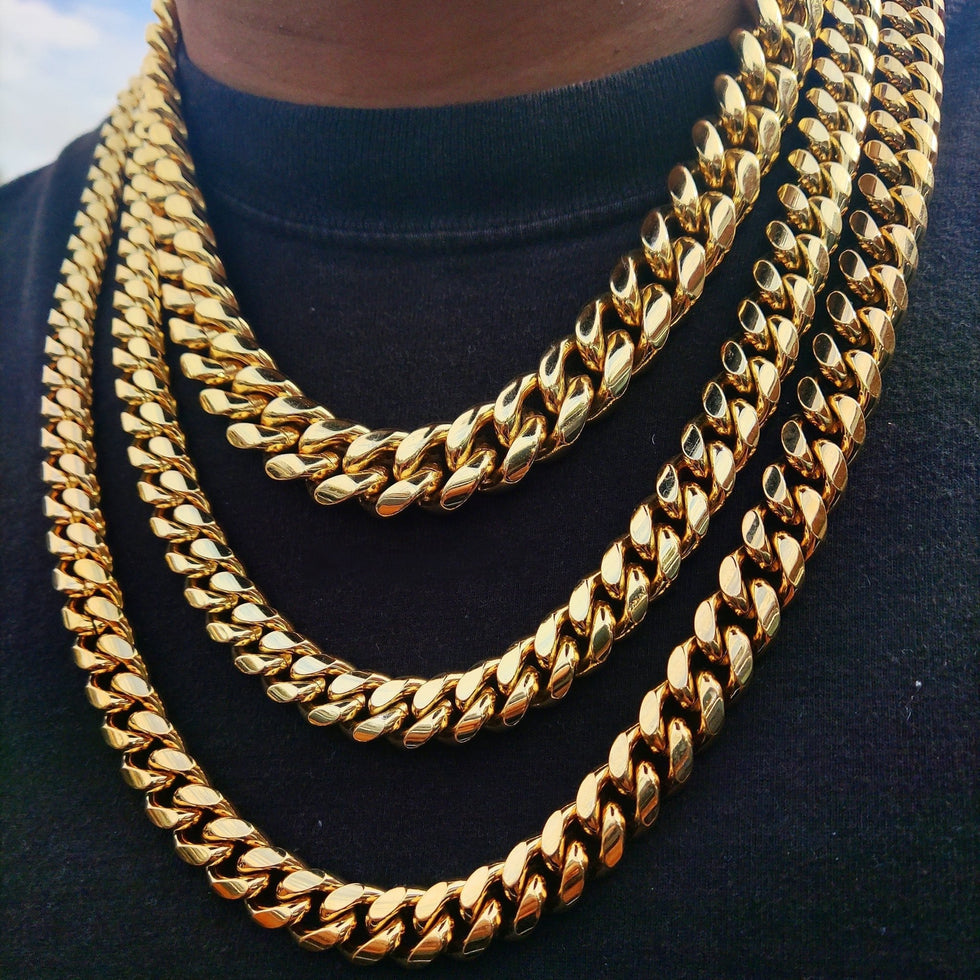 18k Gold Thick Cuban Link Chain (8mm-18mm) – Drip Culture Jewelry