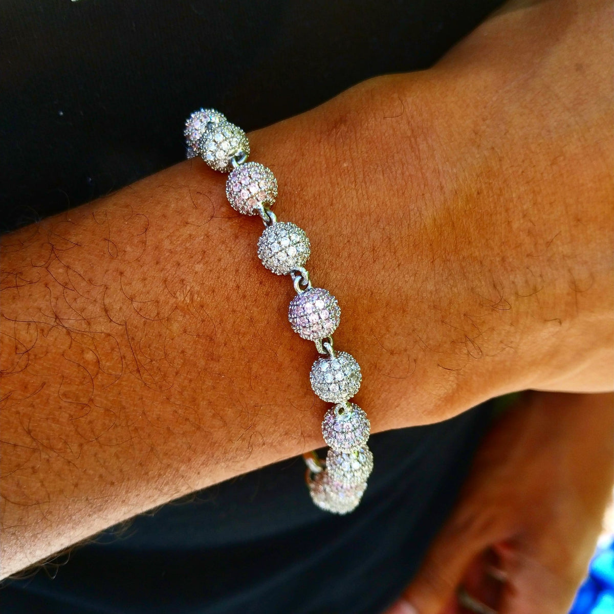 8mm 18K Gold Diamond Ball Bracelet - diamond bead bracelet – Drip ...